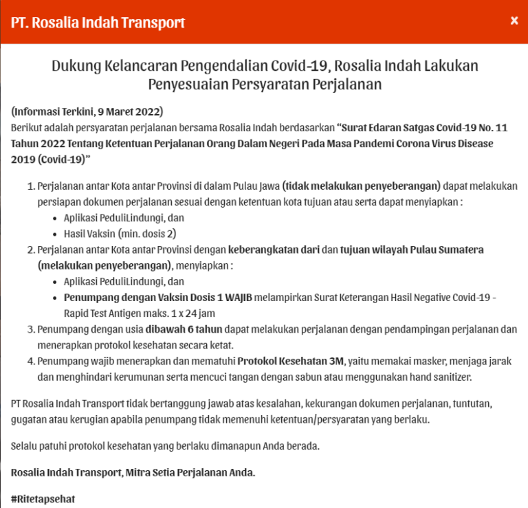 √ Jadwal & Harga Tiket Bus Rosalia Indah 2026